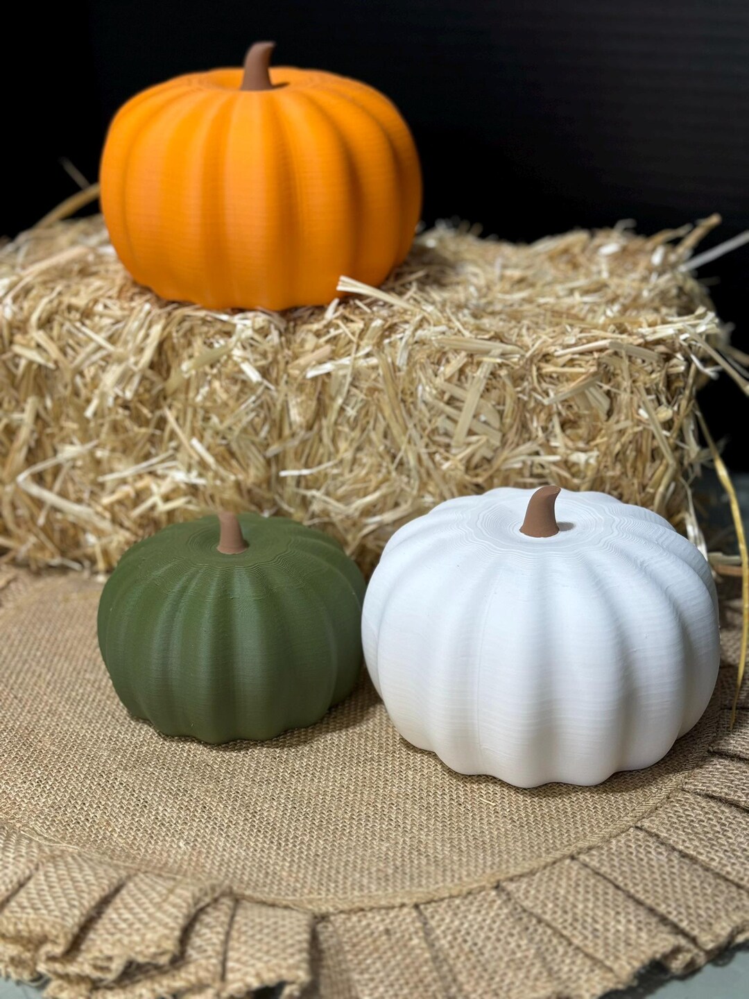 Fall 3D Printed Pumpkins Multiple Colors and Sizes Hand Painted Stems ...