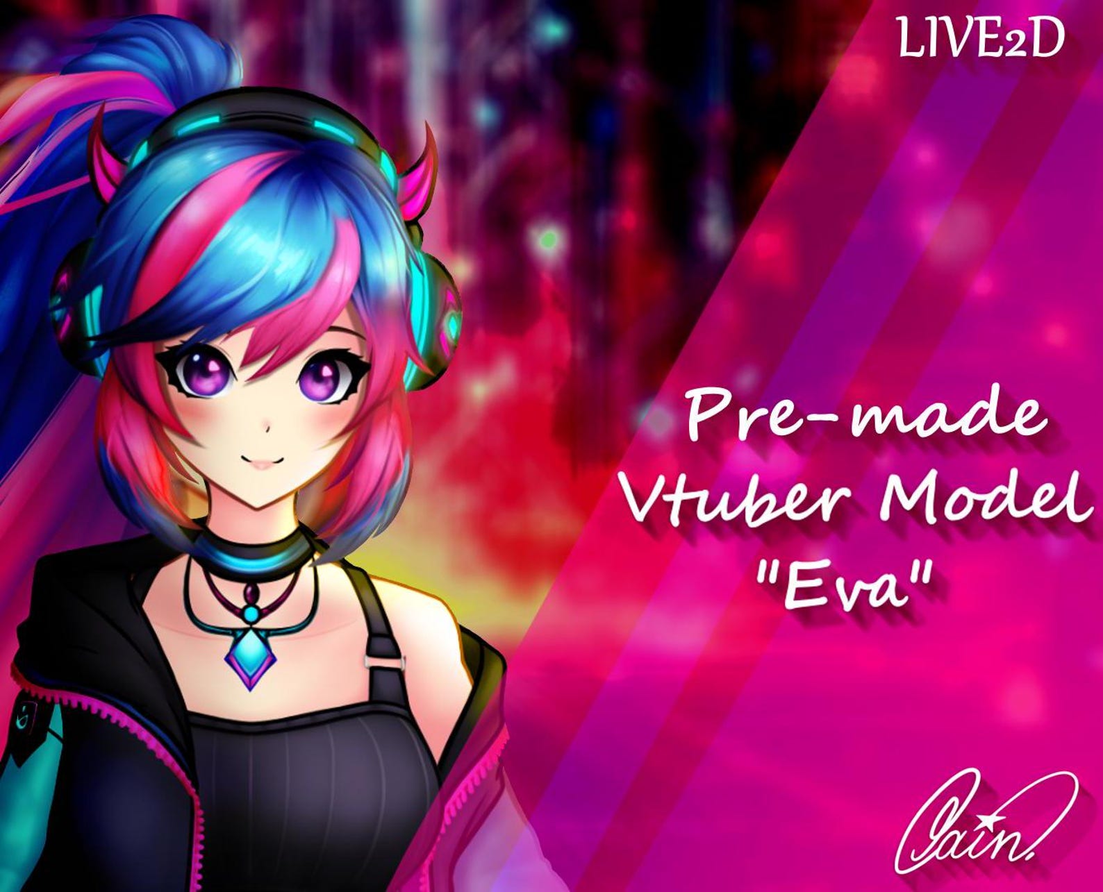 EVA Vtuber Model | Vtuber Room | Vtuber Design | Live2d Model Premade ...