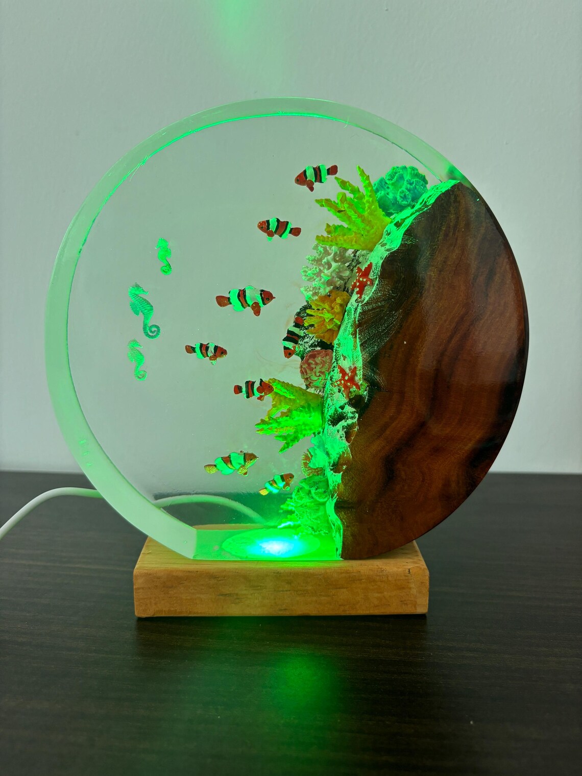Oceanic Epoxy Resin Night Light Captivating Marine Life Décor, Lamp ...
