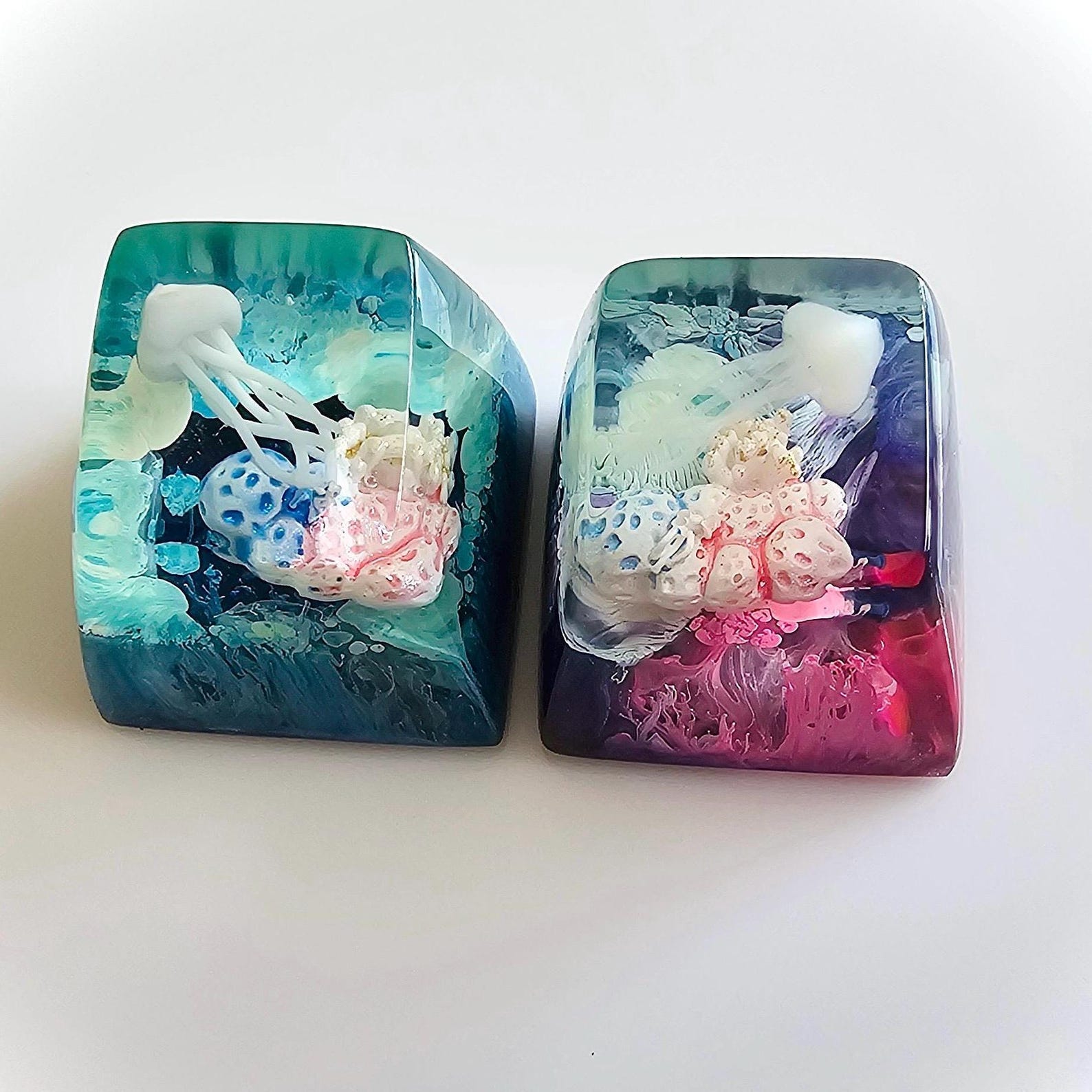 Jellyfish Gaming Knobs, Colorful Knobs Blue and Pink Jellyfish, GMK ...