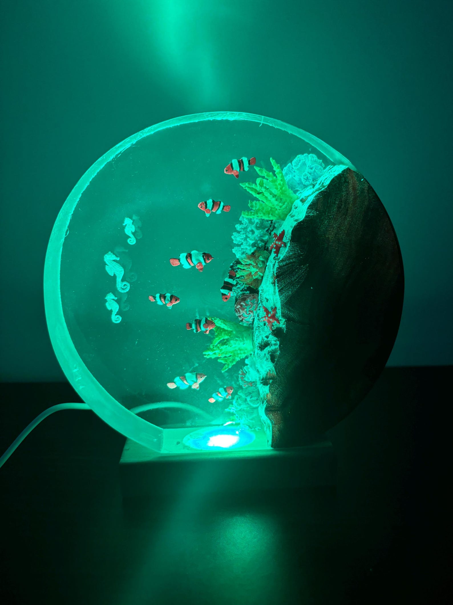 Oceanic Epoxy Resin Night Light Captivating Marine Life Décor, Lamp ...
