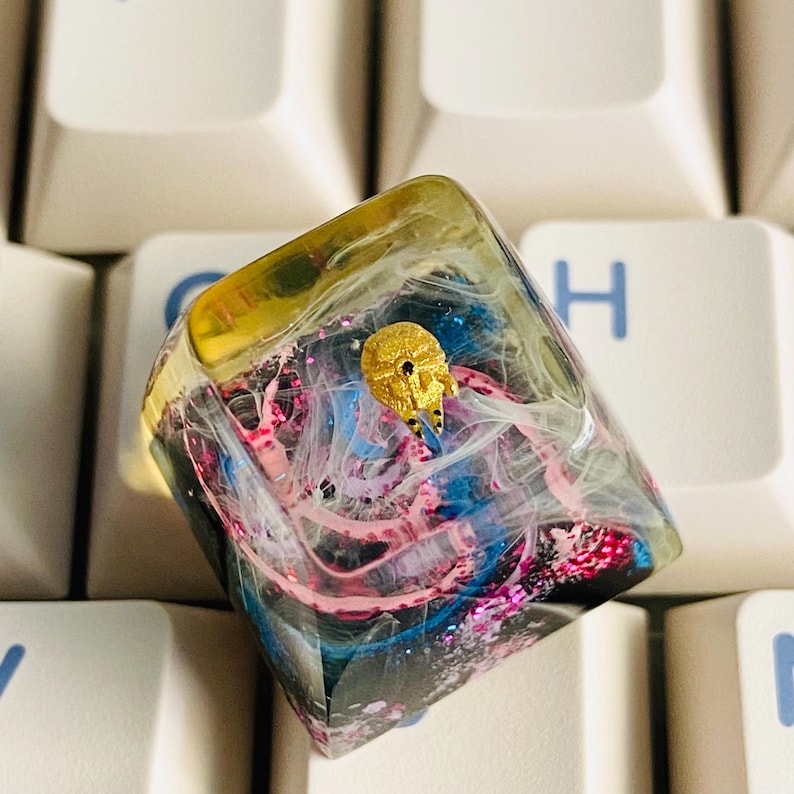 Galaxy Spaceship Artisan Keycap for Mechanical Keyboard, Universe ...