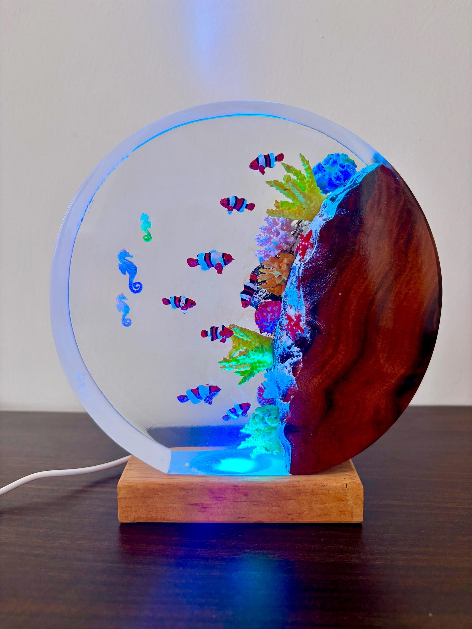 Oceanic Epoxy Resin Night Light Captivating Marine Life Décor, Lamp ...