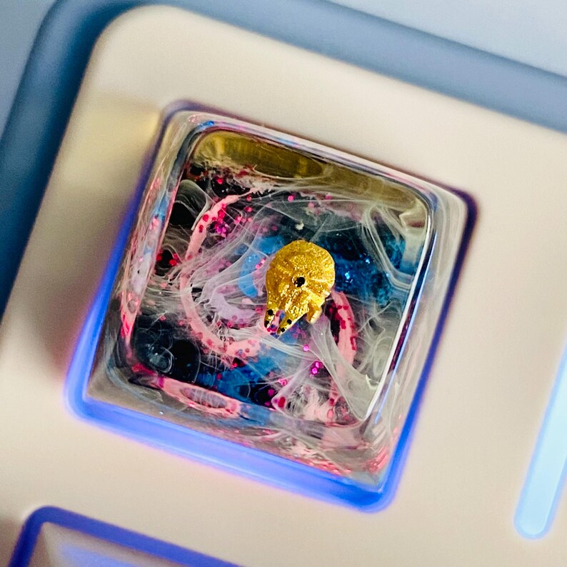 Galaxy Spaceship Artisan Keycap for Mechanical Keyboard, Universe ...