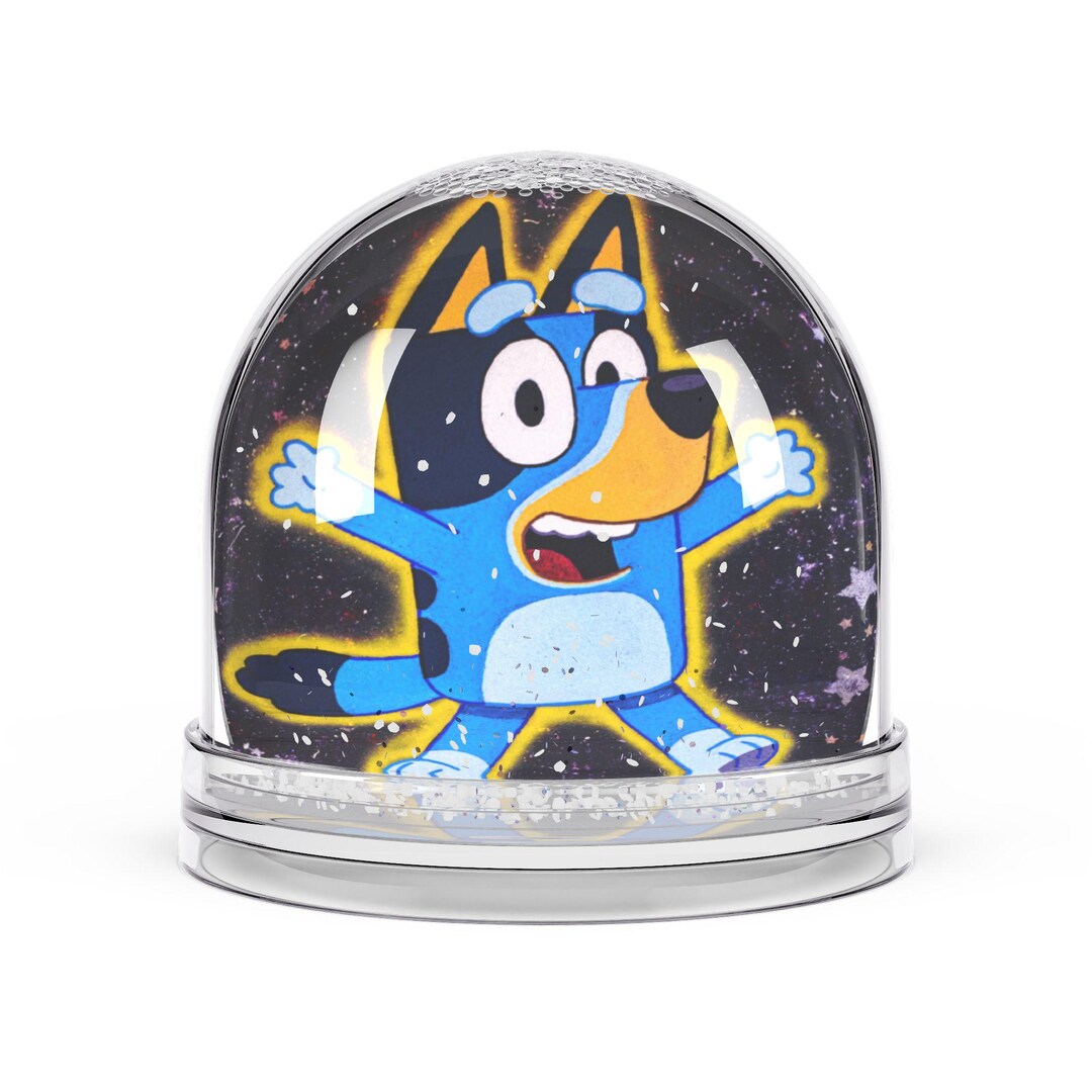 Bluey Heeler Snow Globe | Animated Cartoon Snow Globe | Bluey Art - Etsy UK