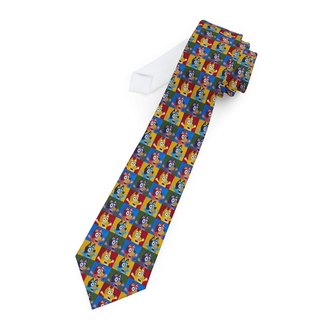 Colorful "bluey Warhol" Necktie for Men, Unique Accessories, Gift for ...