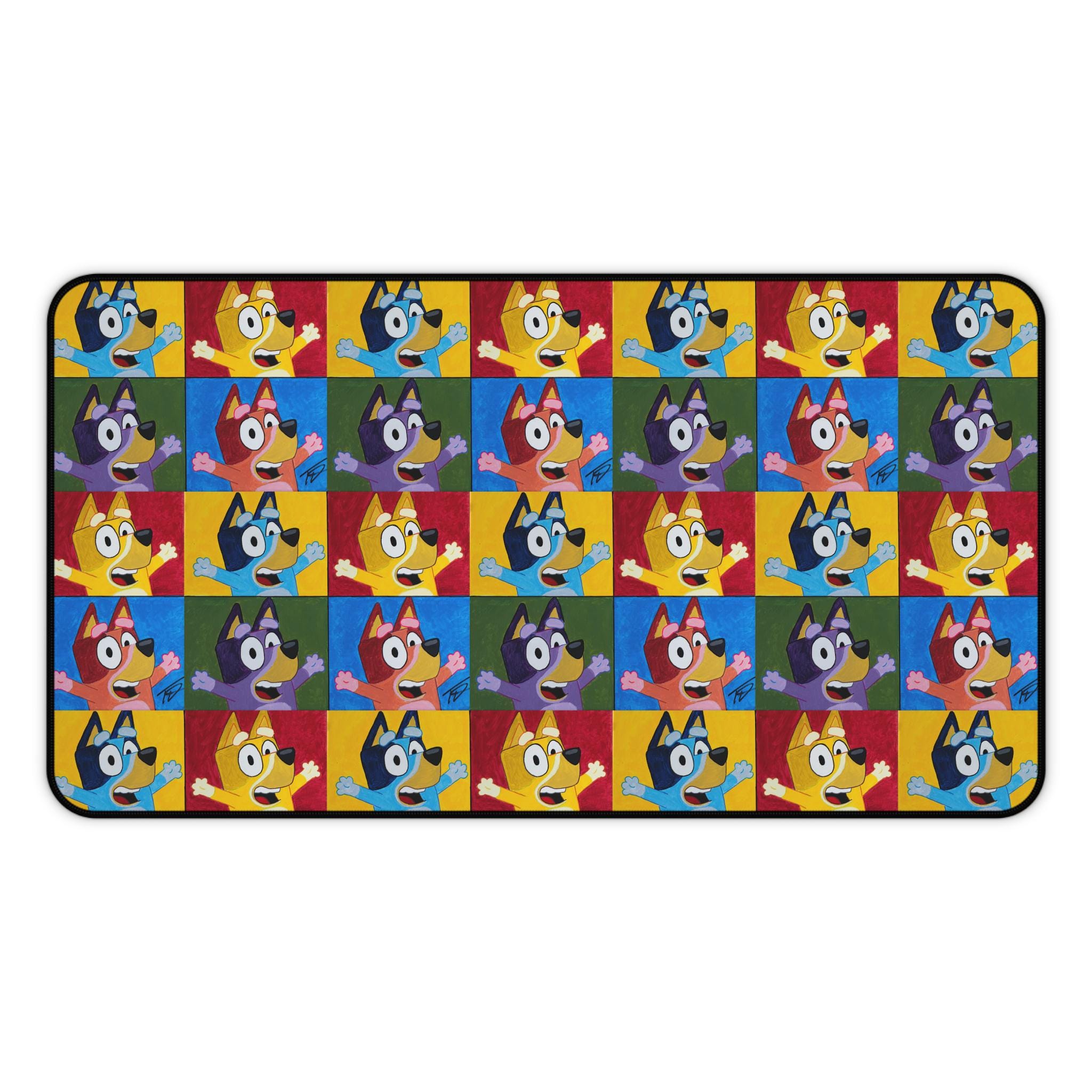 Bluey Warhol Desk Mat, Fun Home Office Decor, Gift for Bluey Fans ...