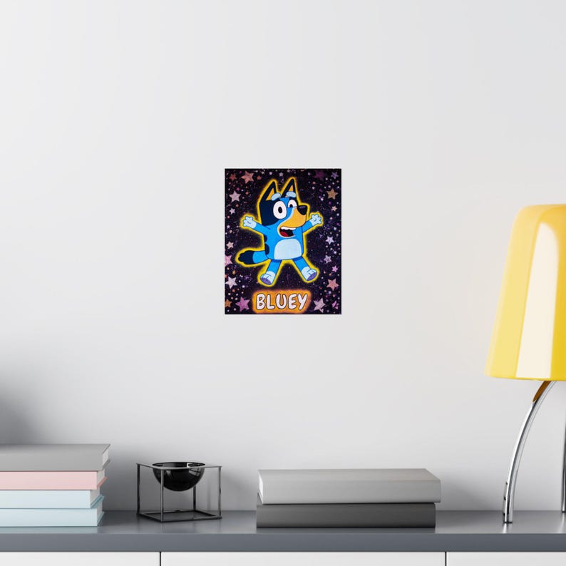 Bluey Heeler Portrait Matte Vertical Poster | Kids Room Wall Decor ...