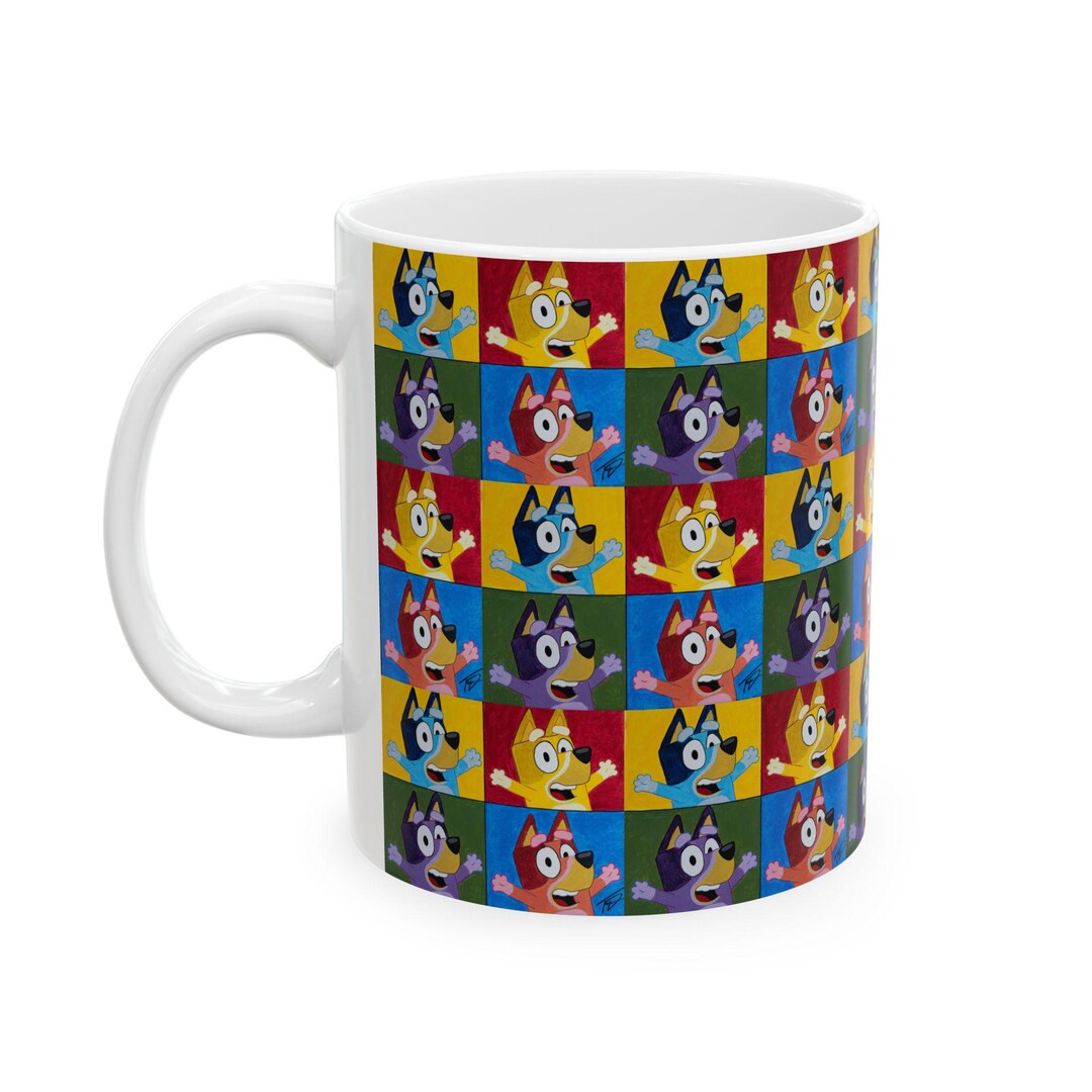Bluey Warhol Ceramic Mug - Fun Gift for Kids, Birthday Party Favor ...