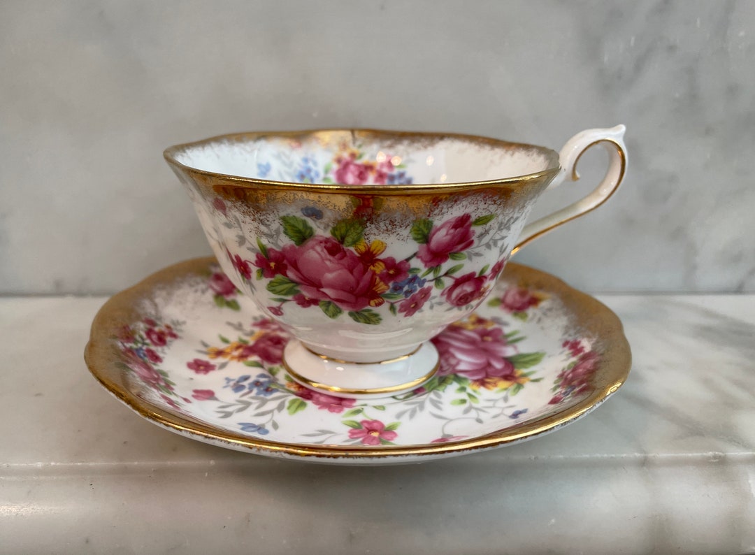 Royal Albert Pink Roses Cup and Saucer - Etsy