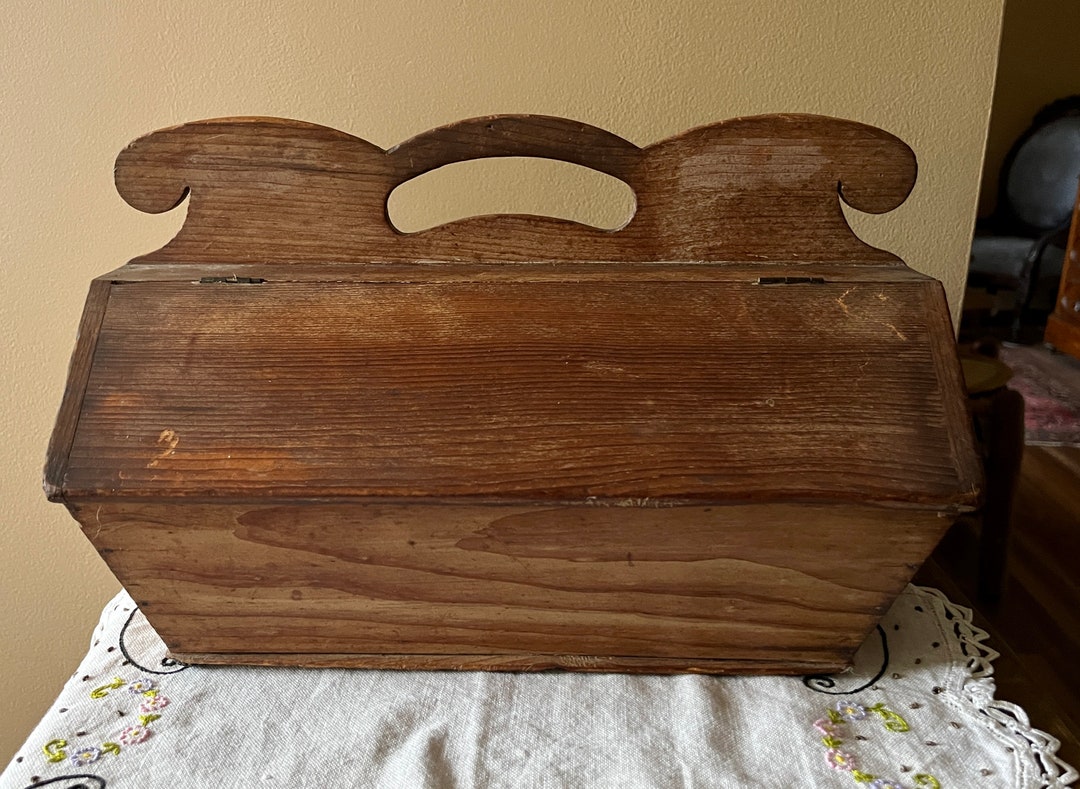 Antique Primitive Hand Made Lidded Double Sided Cutlery Box - Etsy