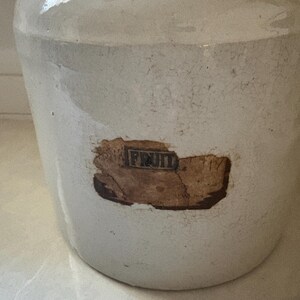 Antique White Stoneware Fruit Crock With Lid - Etsy