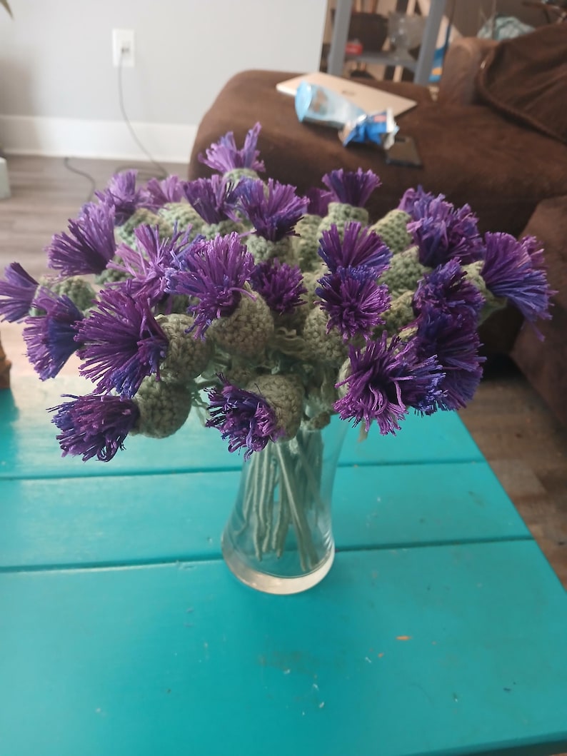 A Crochet Pattern for a Scottish Thistle Flower - Etsy