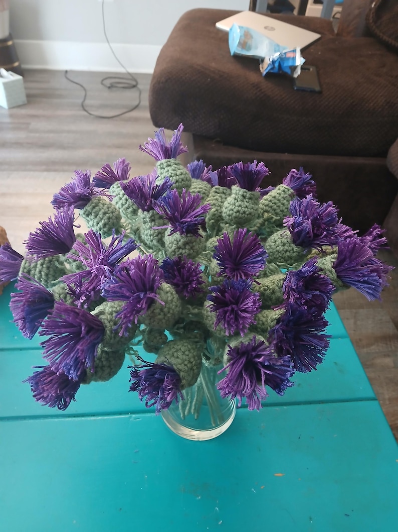 A Crochet Pattern for a Scottish Thistle Flower - Etsy