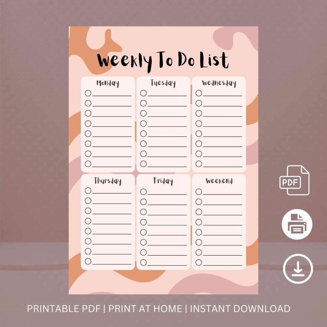 Editable Weekly To-do List Minimalistic and Customizable Planner ...