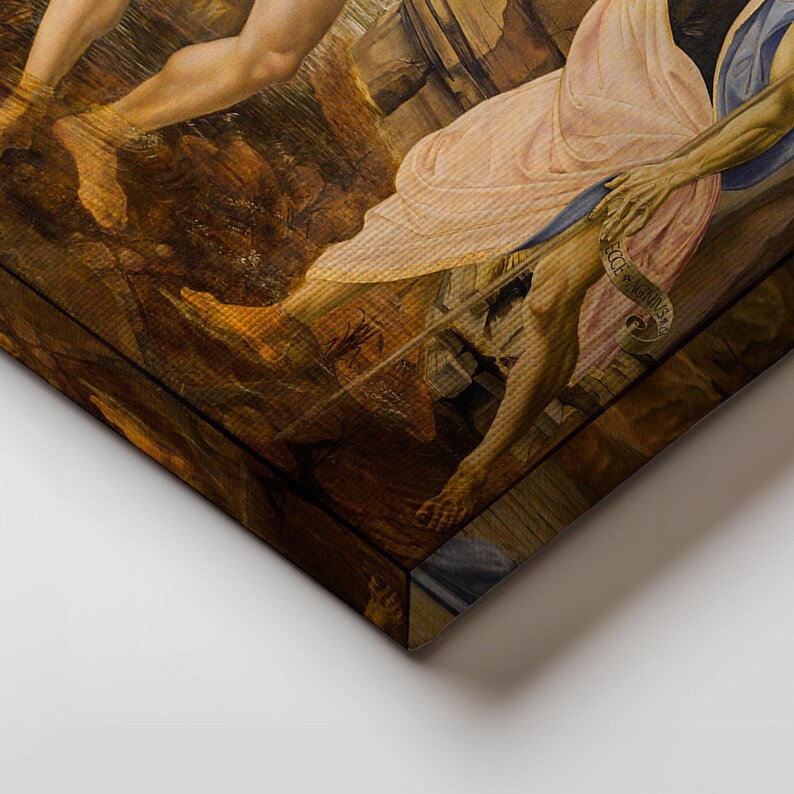 Baptism of Christ Classical Religious Painting Style Sacred Renaissance ...