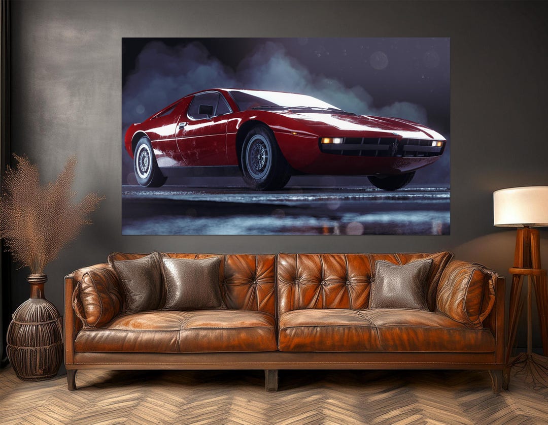 Classic Red Sports Car Canvas Wall Art Sleek Automotive Decor for Car ...