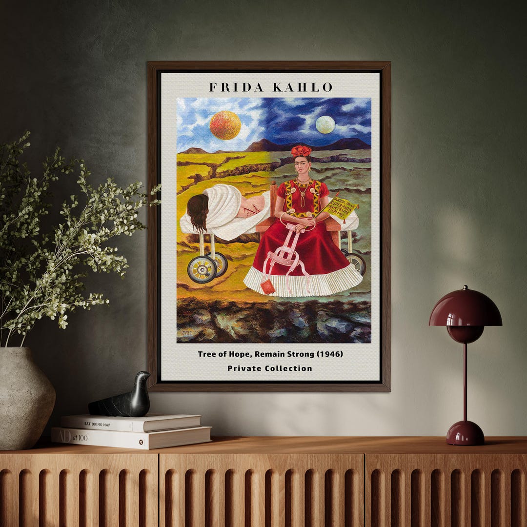 Frida Kahlo Tree of Hope Framed Canvas Art: Mexican Portrait Print - Etsy