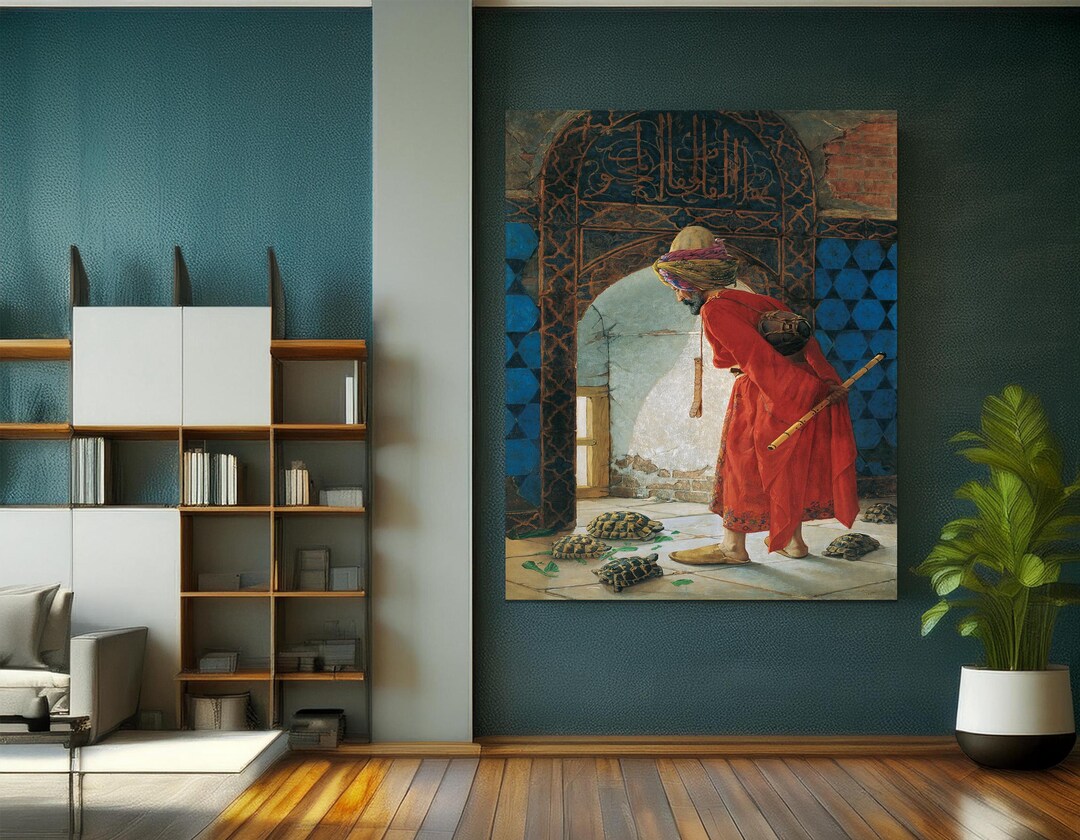 Orientalist Tortoise Trainer Canvas Print Historical Ottoman Art ...