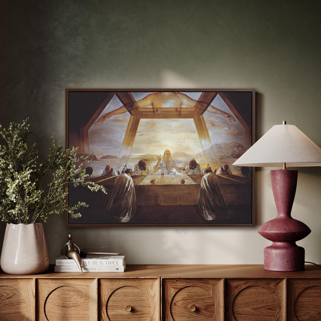 Salvador Dalí the Last Supper Framed Canvas Wall Art – Surreal ...