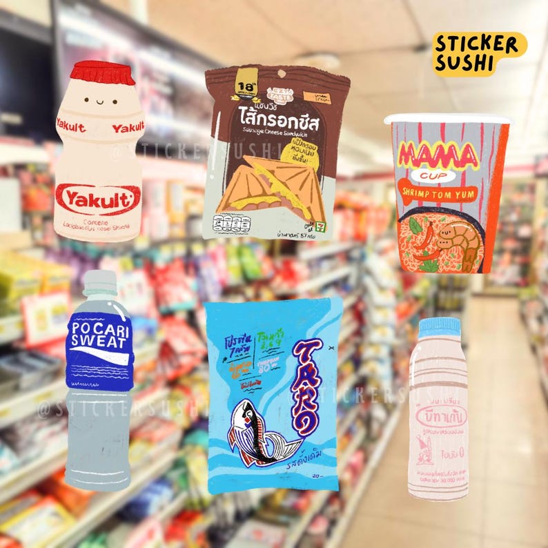 7 Eleven Thailand Cute Digital Stickers for Goodnotes, Notability ...
