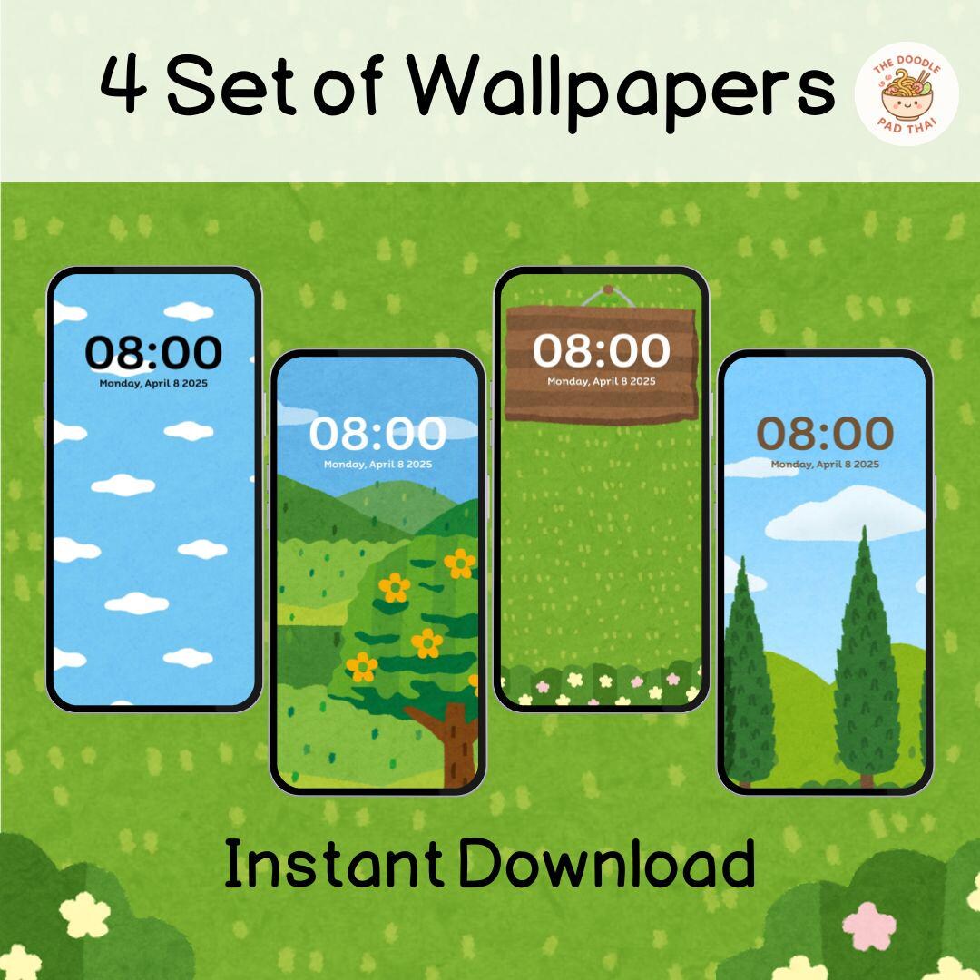 Calm Outdoor iPhone Wallpapers - Set of 4 Serene Nature-inspired Phone ...