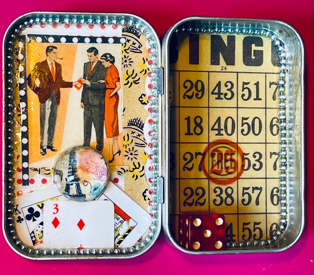 Bingo in Paris Tin Box Shrine Magnet - Etsy