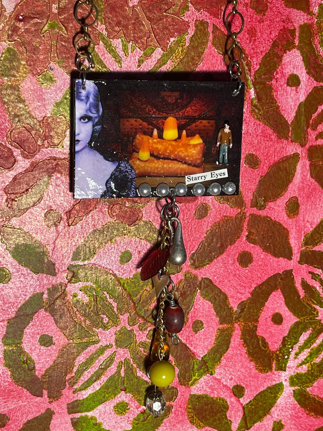 Candy Fireplace Tchotchke Collage Wearable Art Necklace - Etsy