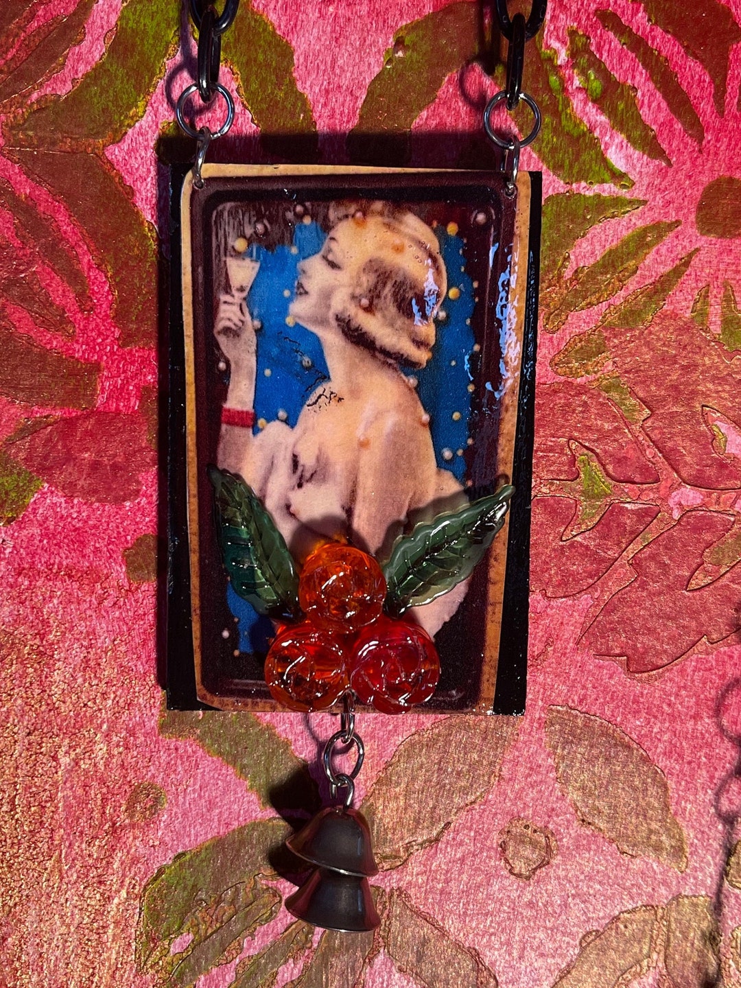 Cheers Tchotchke Collage Wearable Art Necklace - Etsy