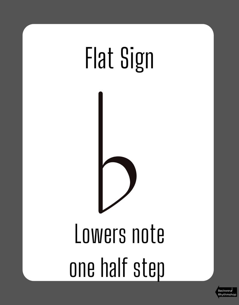 Minimalist Grey Accidentals Music Theory Chart - Band Director Tool ...