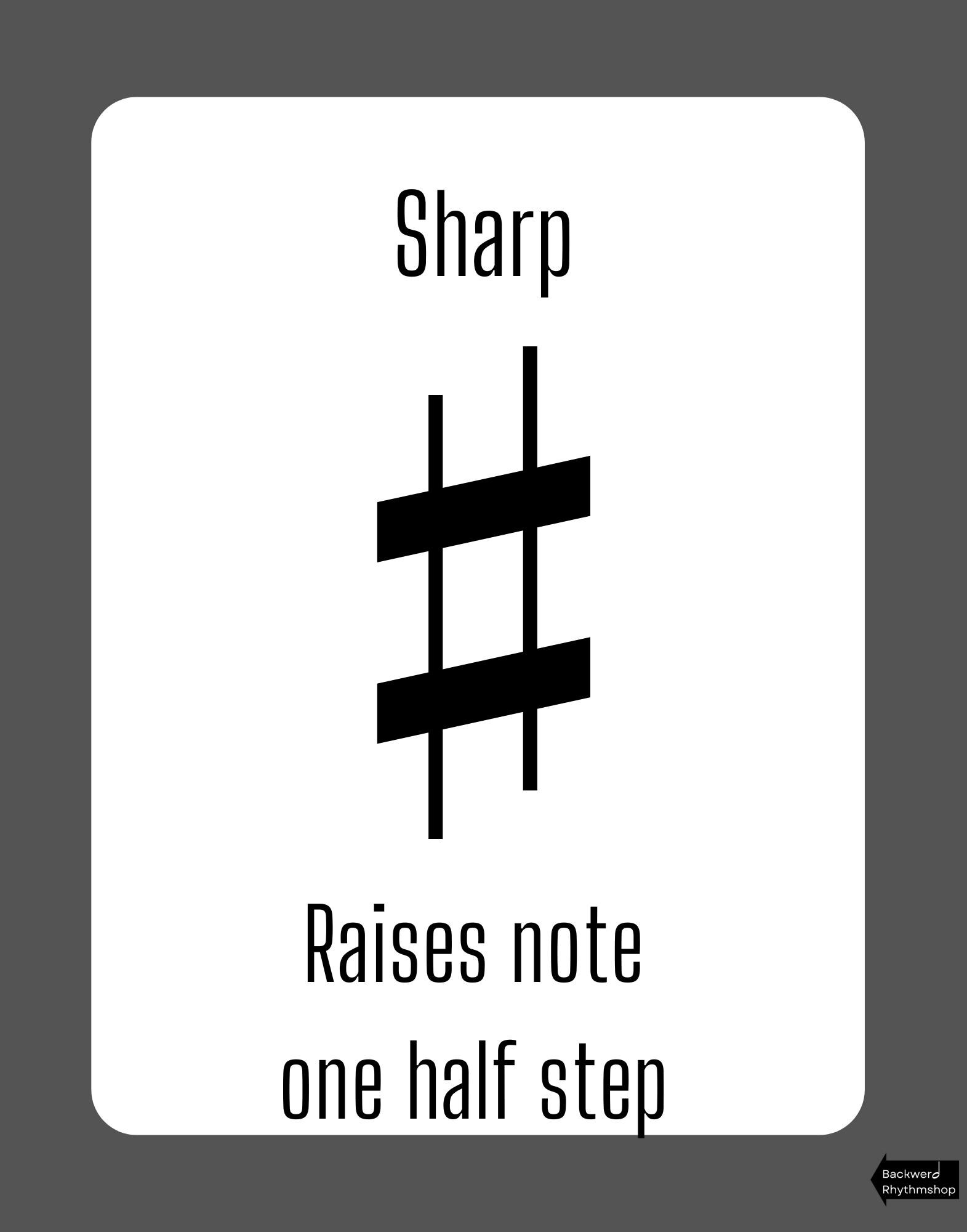 Minimalist Grey Accidentals Music Theory Chart - Band Director Tool ...