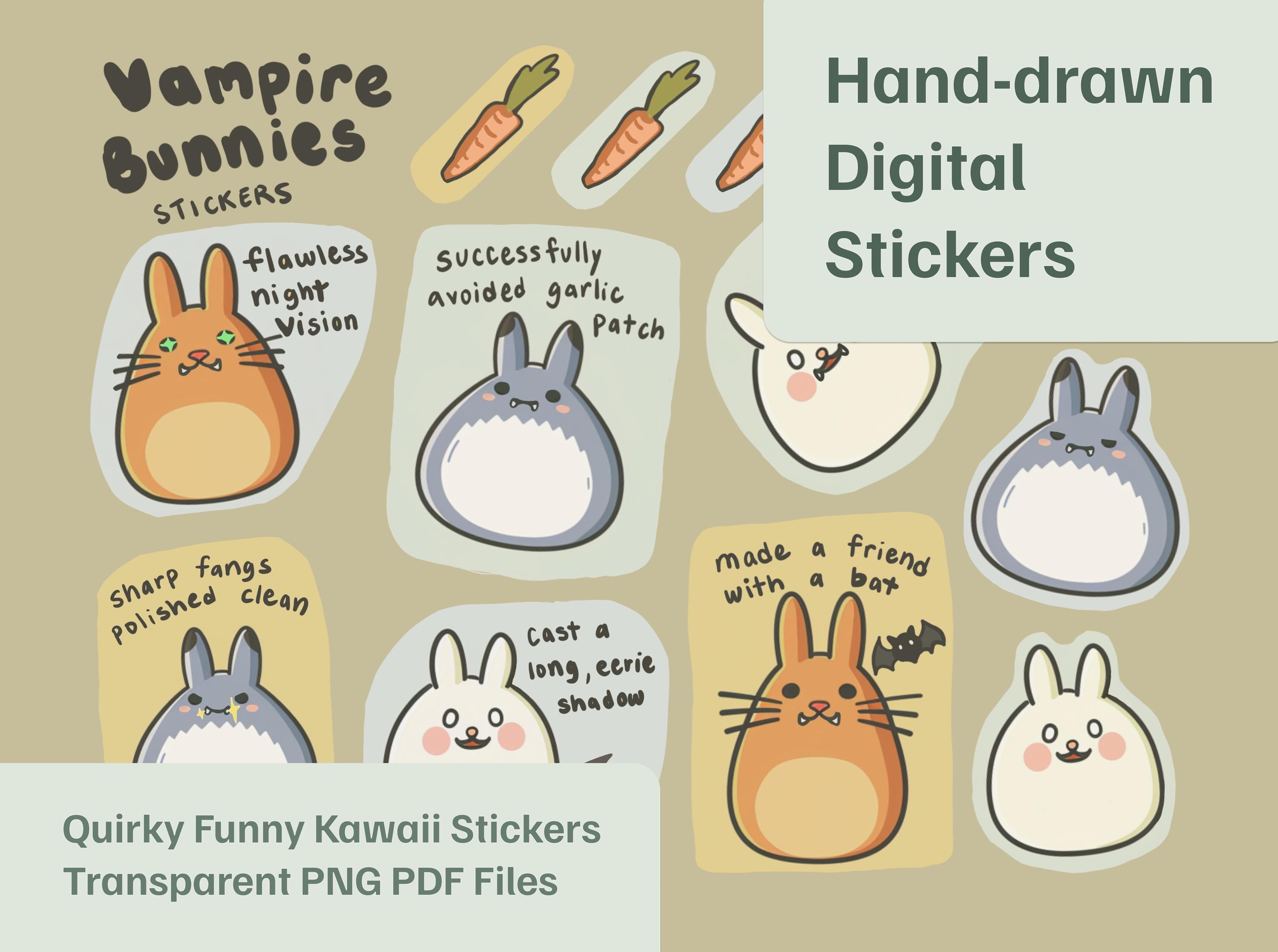 Cute Kawaii Stickers Printable Digital Stickers for Kids and Adults ...