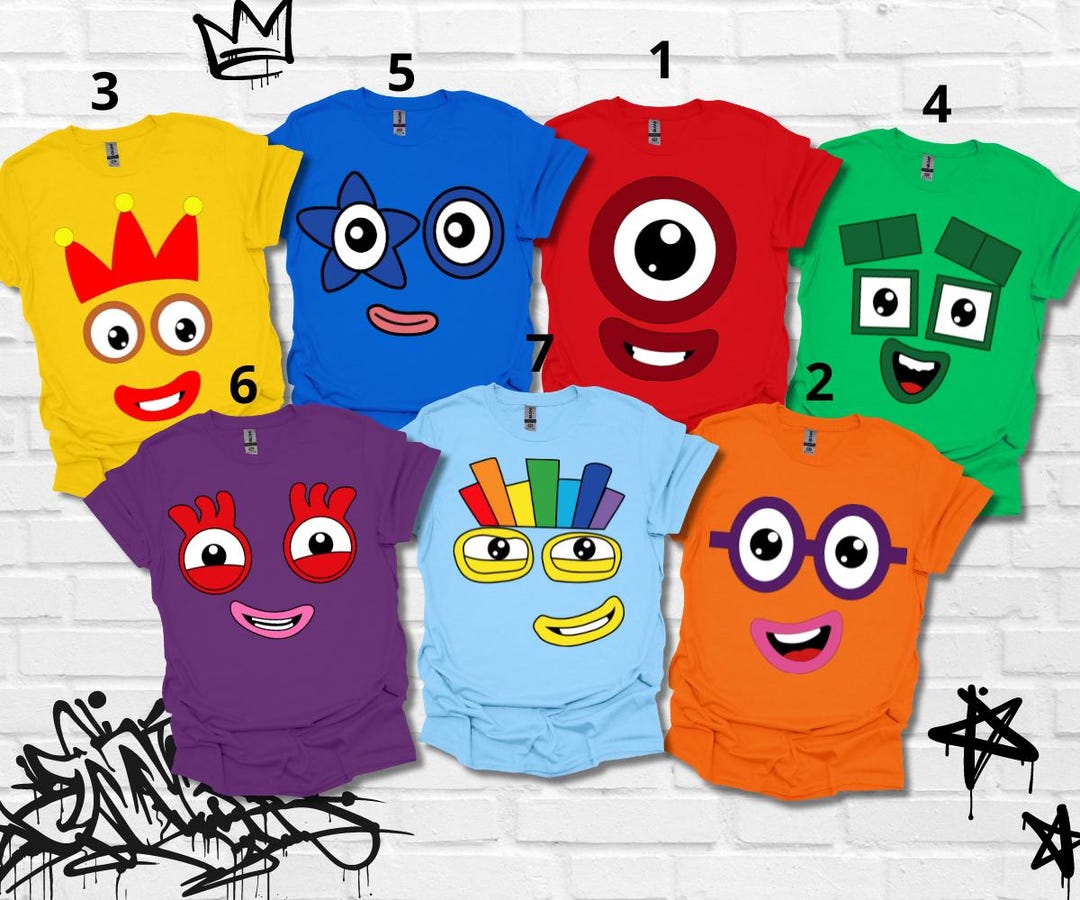 Numbers Costume T-shirt Blocks Birthday Party Theme Shirt Numbers ...