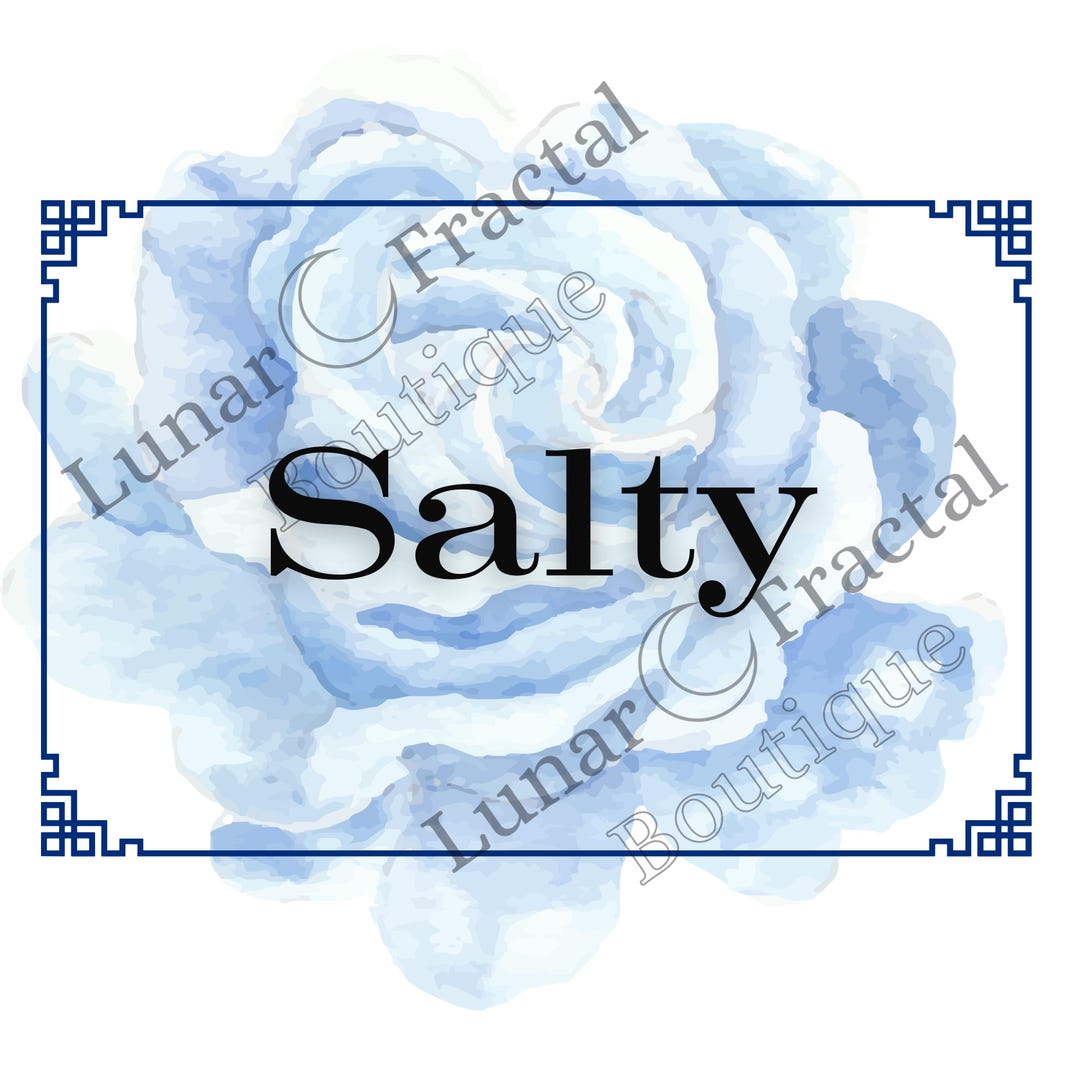 Salty Digital Download in Svg, Png, and Jpg, Elegant Blue Rose Scrollwork Design, Trendy Floral ...