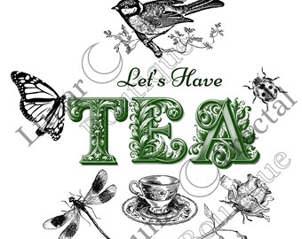 Let's Have Tea Digital Download in Png, Jpg, and Svg, Vintage Victorian ...