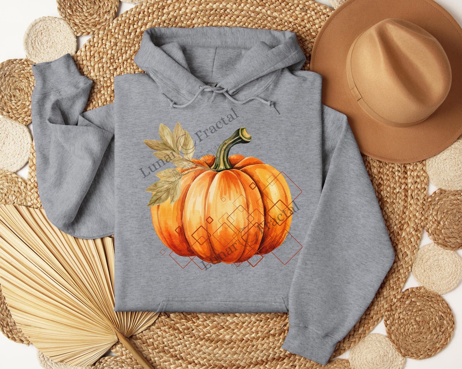 Watercolor Geometric Pumpkin Digital Download in Png and Jpg, Trendy ...