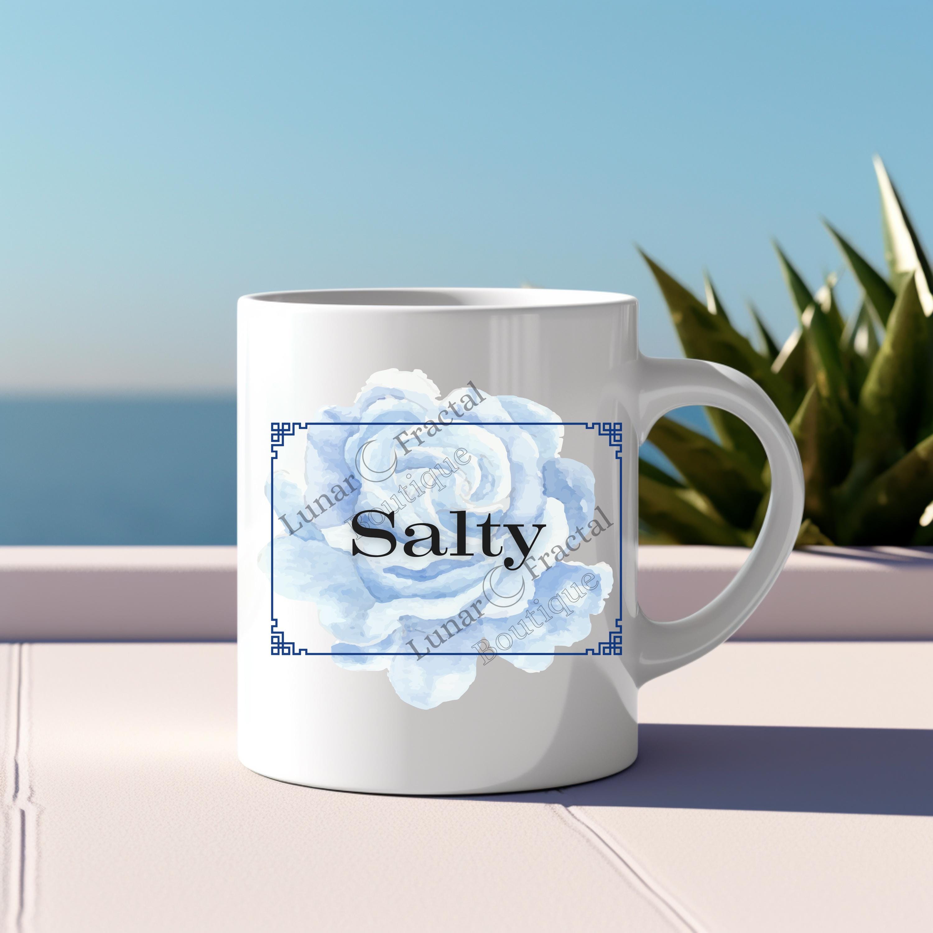 Salty Digital Download in Svg, Png, and Jpg, Elegant Blue Rose Scrollwork Design, Trendy Floral ...