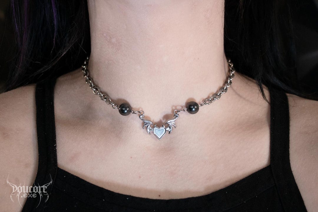 Cutecore Goth Necklace, Grunge Bat Necklace, Y2k Jewelry for Maximalist ...