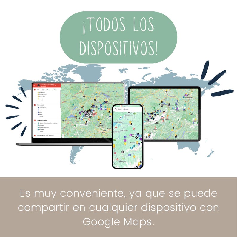 Guía De Viaje + Mapa Interactivo En Google Maps (español) - Etsy