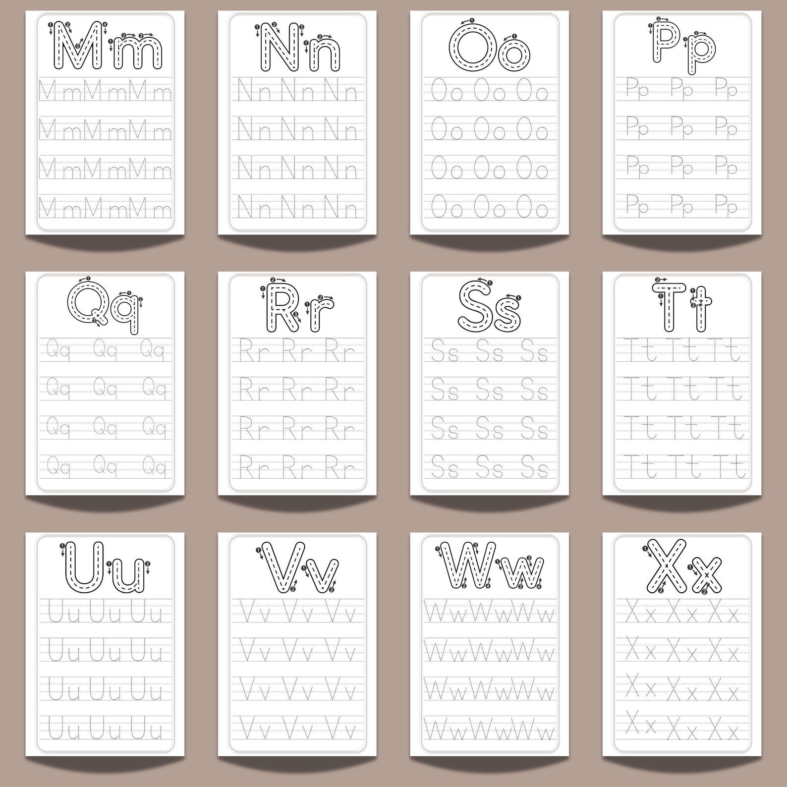 A-Z Letter Writing Exercises for Children | Alphabet Worksheets | Learn ...