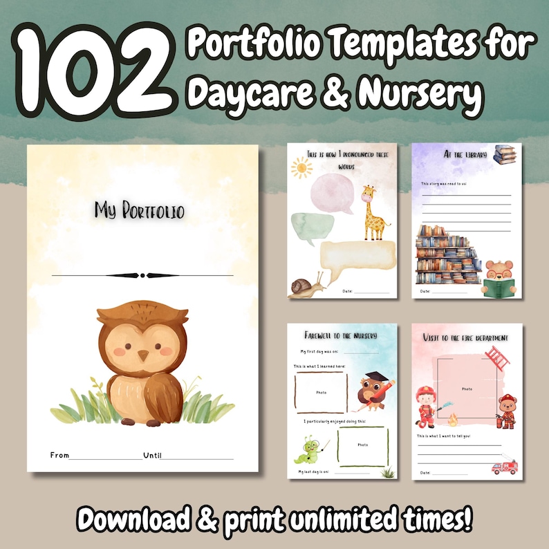 102 Portfolio Templates for Daycare & Nursery | Childcare Documentation ...