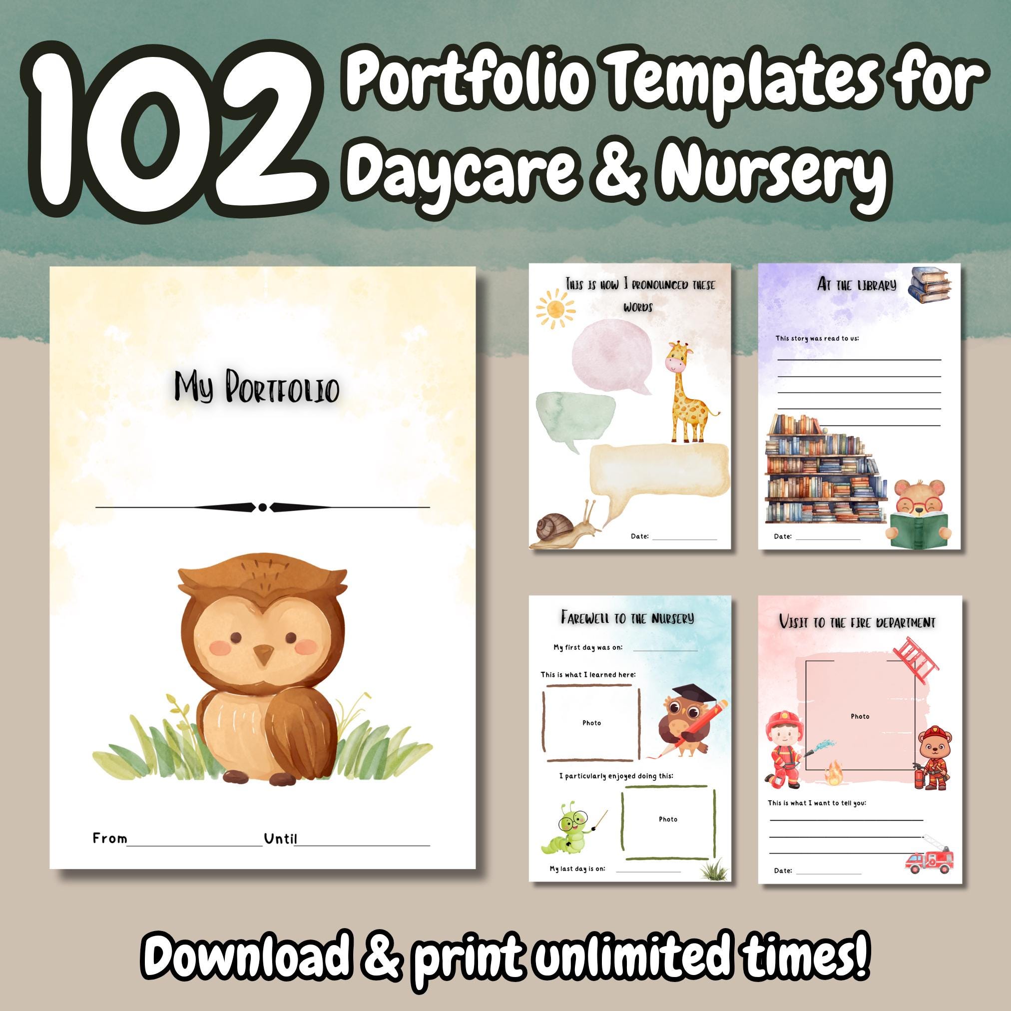102 Portfolio Templates for Daycare & Nursery | Childcare Documentation ...