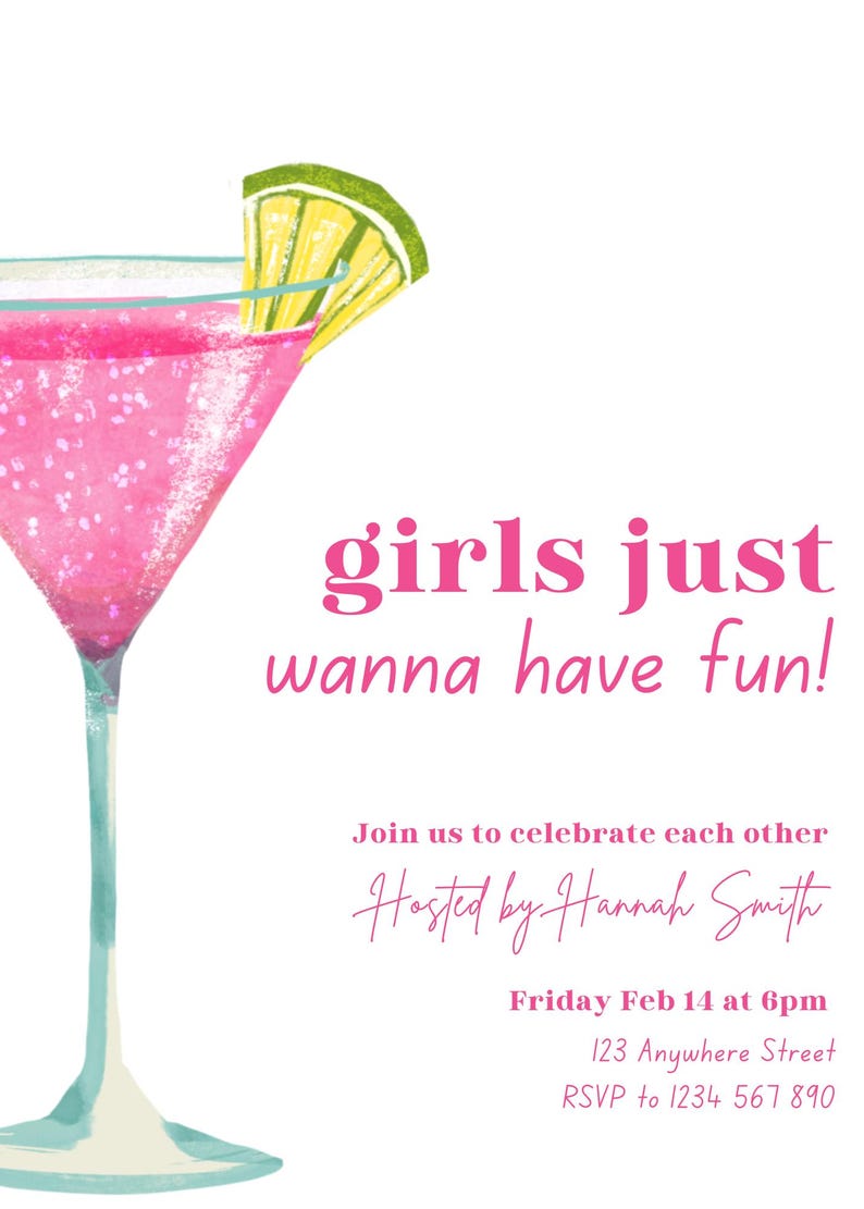 Girls Night Out Invitation - Editable Template - Etsy