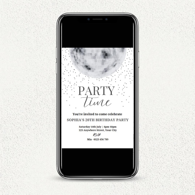 Disco-themed Party Invitiation Template - Etsy