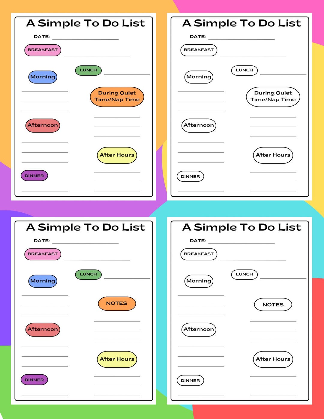 Simple to Do List, to Do List, Colorful, Office Supplies, Mom to Do ...