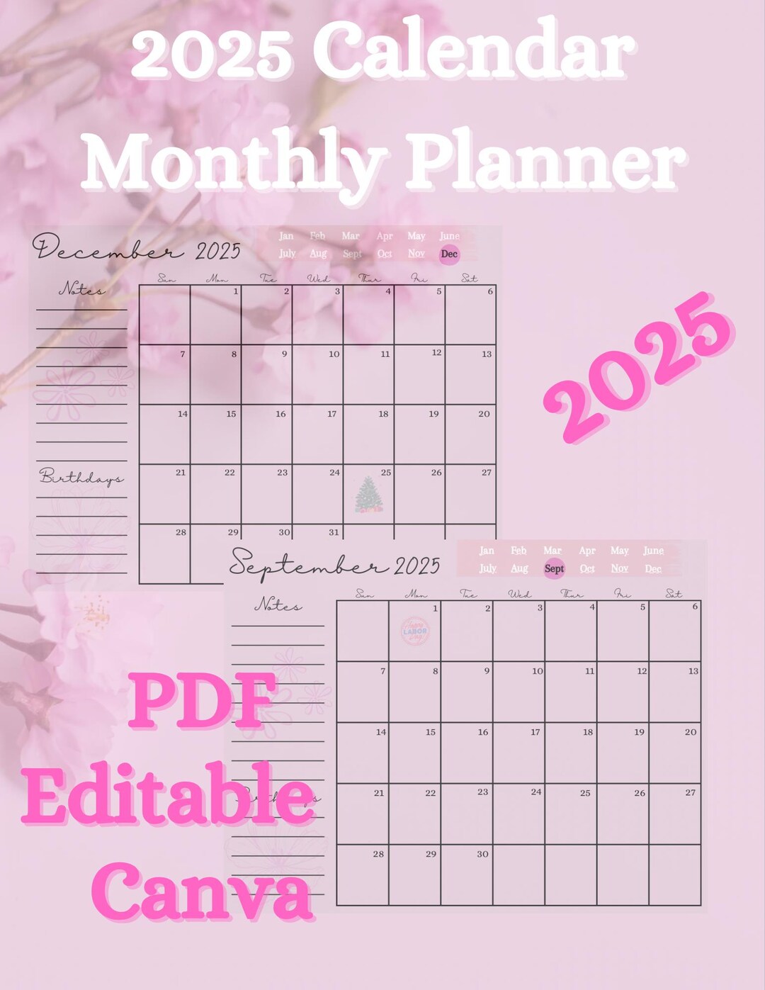Planner, Editable Planner, Calendar Planner, Calendar Template ...