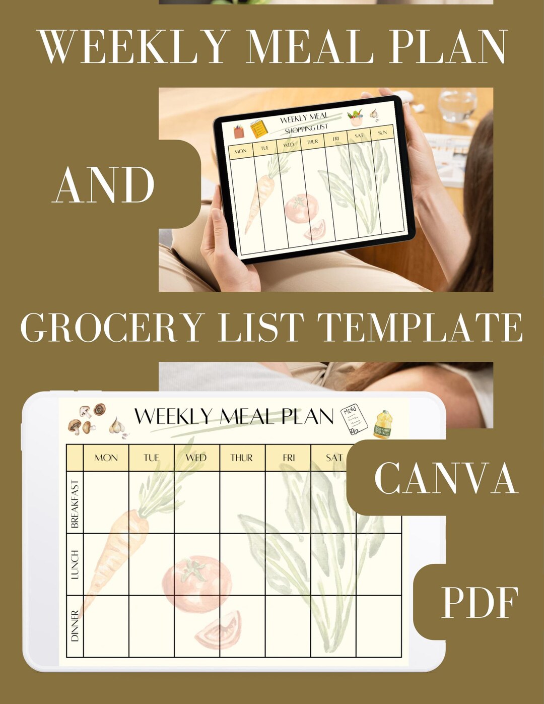 Grocery List, Meal Plan Template, Meal Planning, Meal Prep, Grocery ...