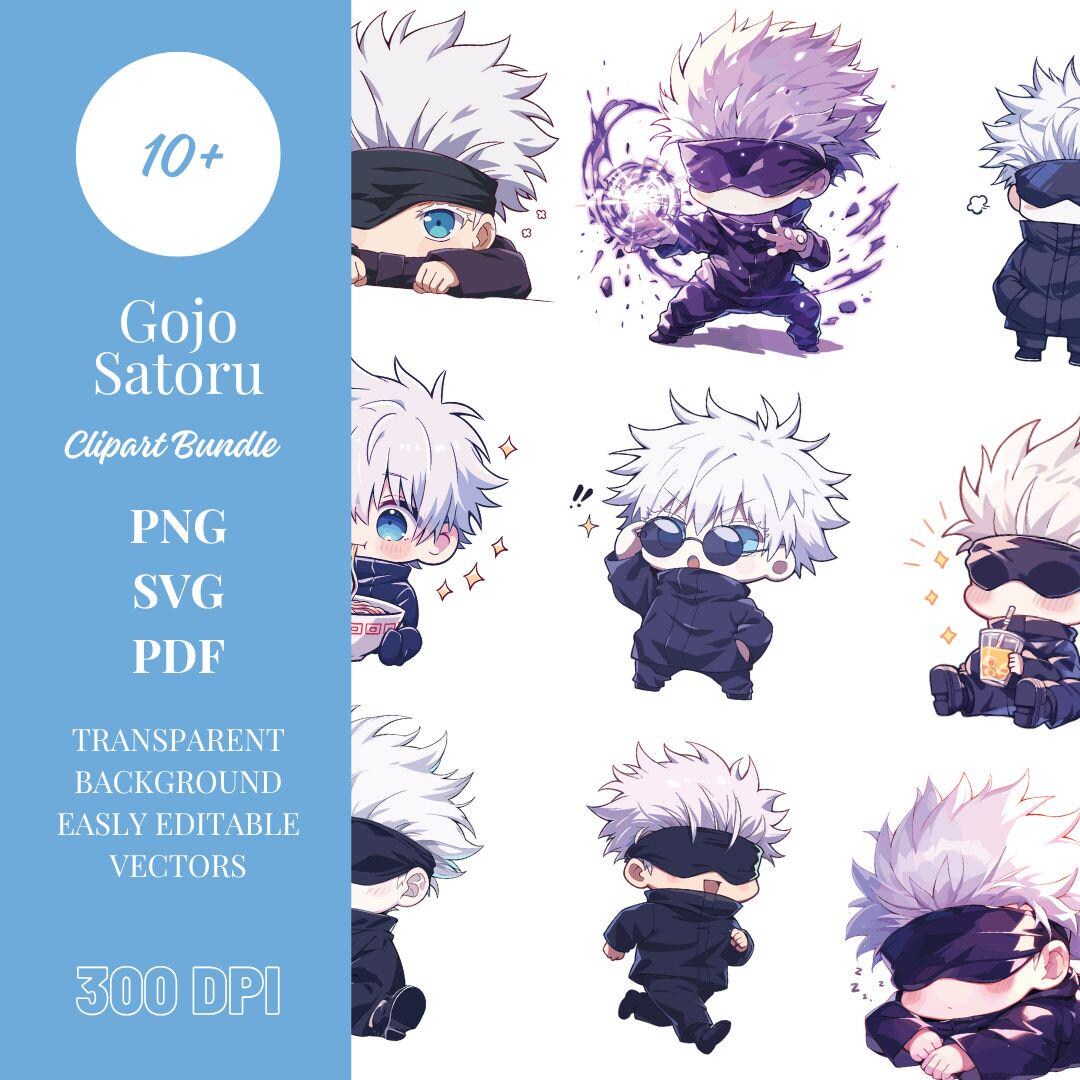 Gojo Bundle Clipart PNG 300 dpi, pack png anime, prêt pour l'impression ...