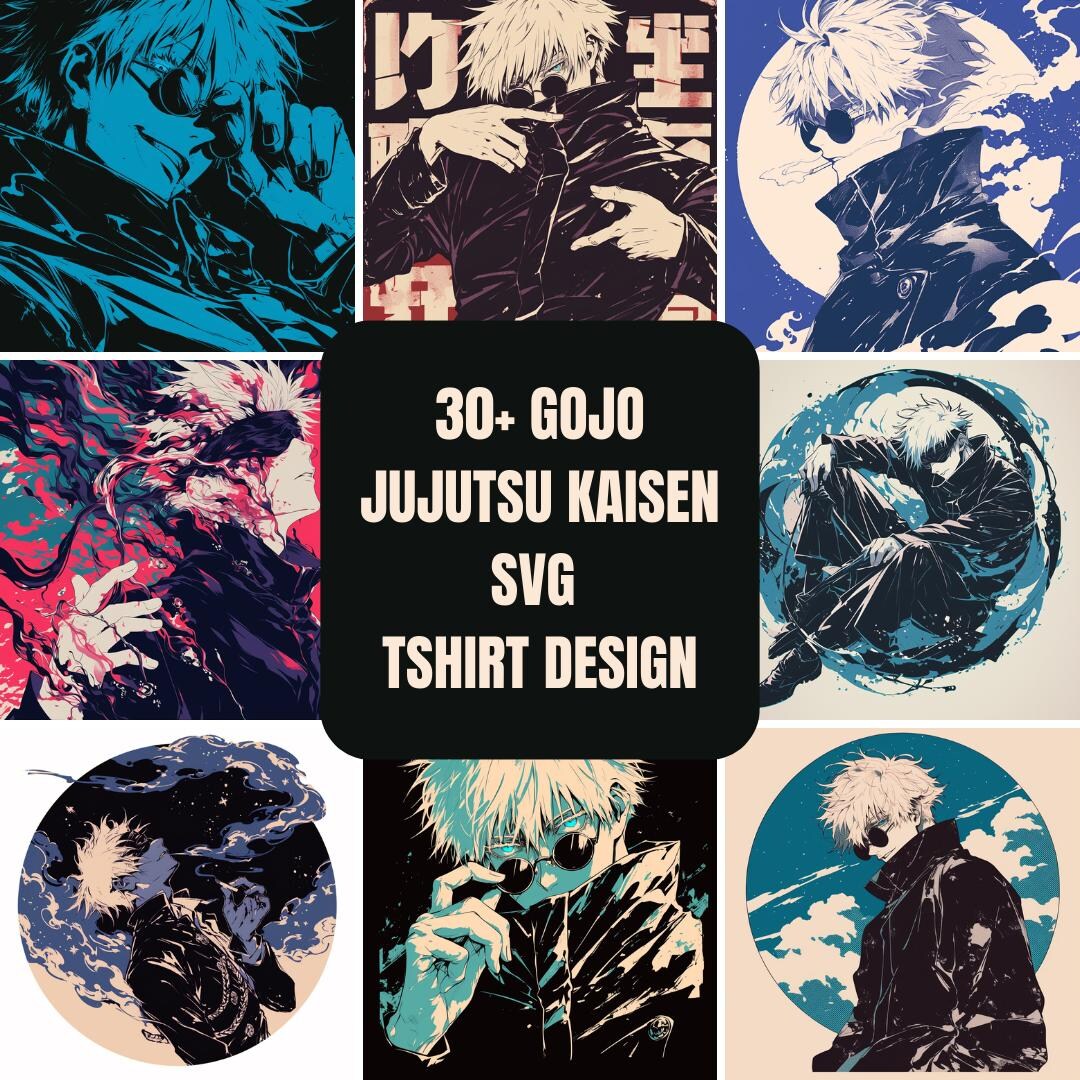 30 Gojo Jujutsu Kaisen, Vector SVG, Tshirt Design, Anime Vector, Anime ...