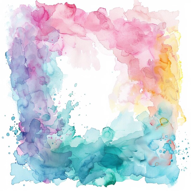 24 Watercolor Splash Clipart, Colorful Abstract Art, Creative ...